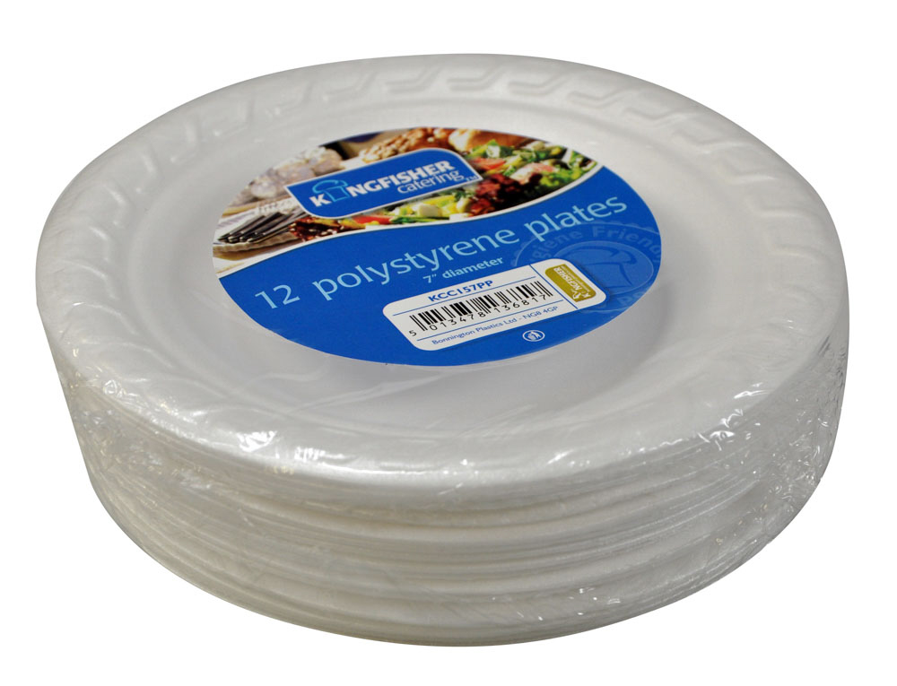 12 Pack 7 Inch Polystyrene Plate | Bonningtons