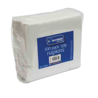 100 Pack Of White Paper Napkins | Bonningtons