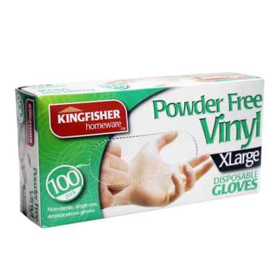 100 Pk Powder Free Vinyl Disposable Gloves - Xl | Bonningtons